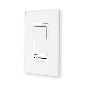 CLEANLIFE Single Pole LED Dimmer Switch - Modern, Low Profile TRIAC Dimmer Light Switch - 3-Way Rocker - Universally Compatible with All UltraLux Light Fixtures - Light Switch Cover Plate Included