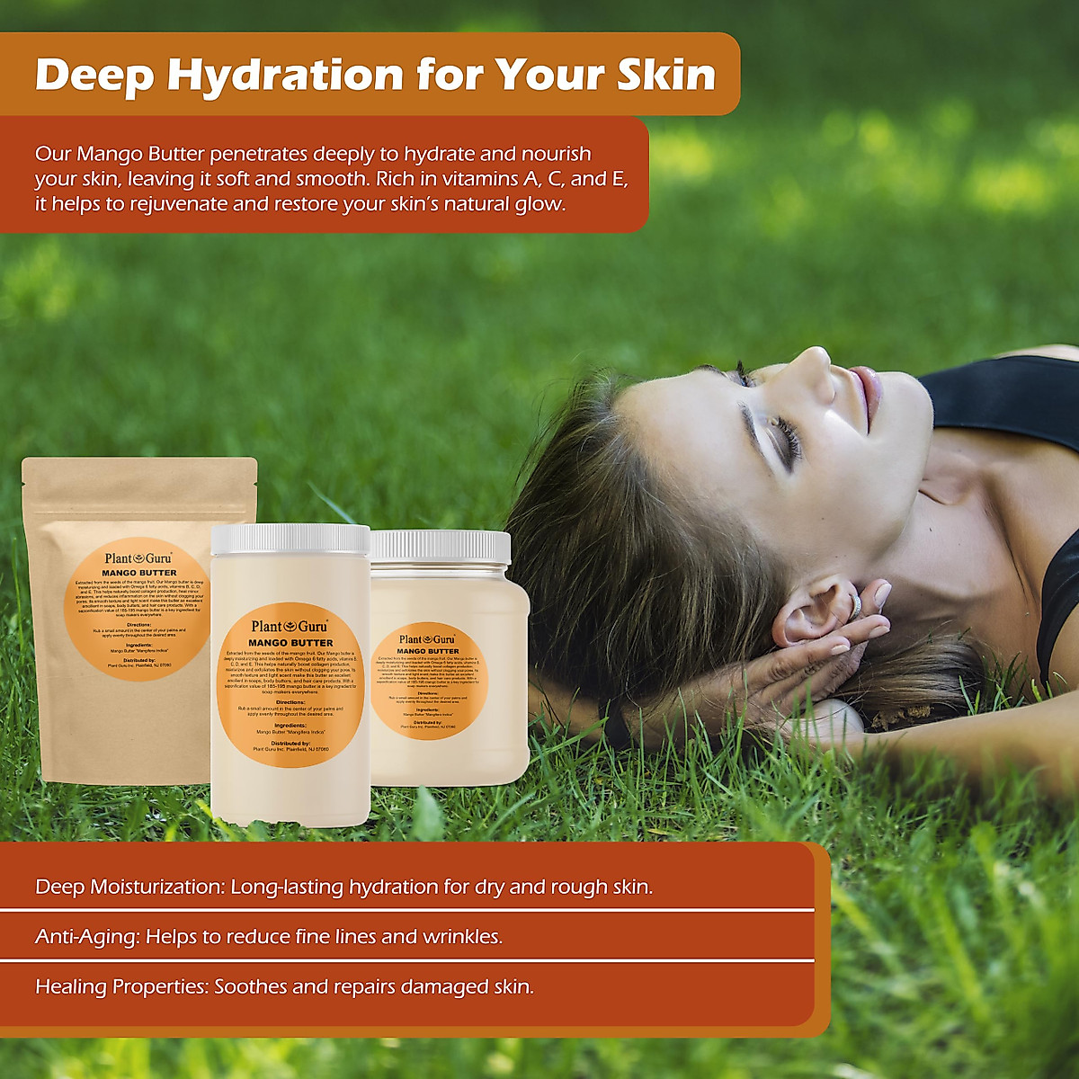 Raw Mango Butter 8 oz. - 100% Pure Natural Unrefined - Great for Skin, Body and Hair Growth. DIY Soap Making, Body Butter, Lotions and Creams.