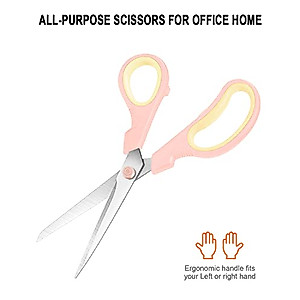 Scissors, All Purpose Thickened Scissor 8.5", Upgrade Stainless Steel Sharper Comfort Grip Scissors for Office School Supplies, Right/Left Handed, 3-Pack…