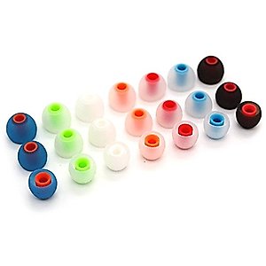 AppleLand 6 Pairs 12 PCS 3.8mm Soft Silicone in-Ear Earphone Covers Earbud Tips Earbuds Eartips Dual Color Ear Pads Cushion for Headphones Random Color & Size -