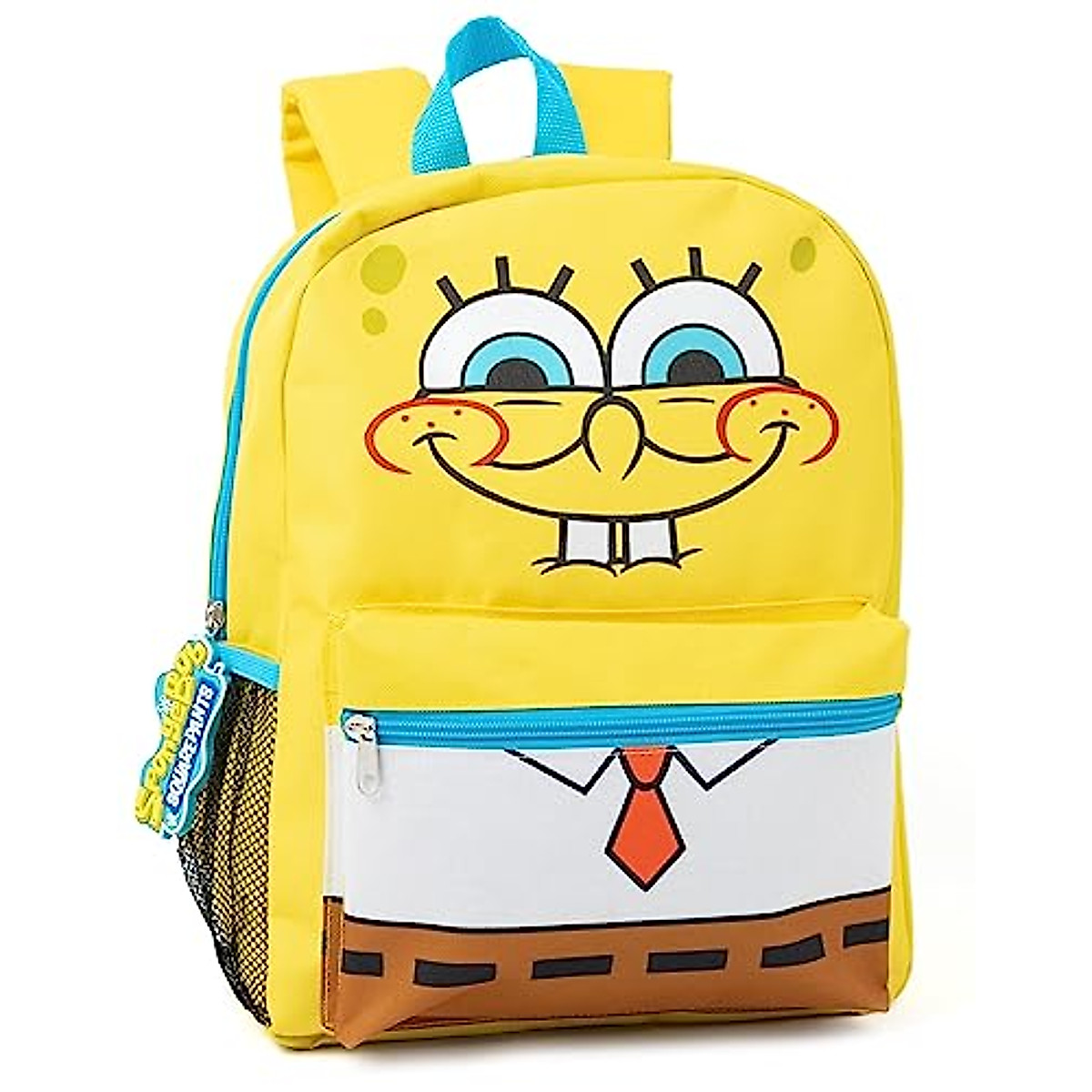 SpongeBob SquarePants Backpack Set Kids 4 Piece | Blue Yellow School Bag Patrick Lunch Box Gary Pencil Case Logo Water Bottle | TV Show Merchandise Gifts