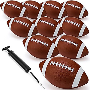 Jerify Rubber Footballs Bulk Official Size 6 Footballs Rubber Football with Pump Indoor Outdoor Footballs Bulk Water Footballs for Adults Training and Recreational Play(12 Pack)