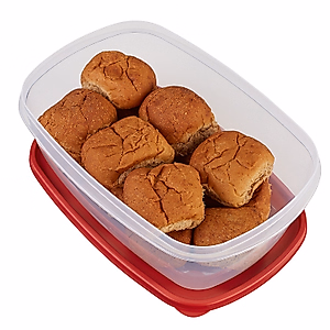 Rubbermaid 071691405382 food, 2 pack, clear with red lid