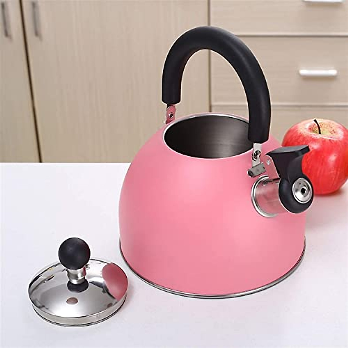 practical Teakettle Creative Kettle Stainless Steel Teapot, Whistle Kettle, Fast Heating Tea Kettles Large Capacity Household Kettle 2.5l Portable