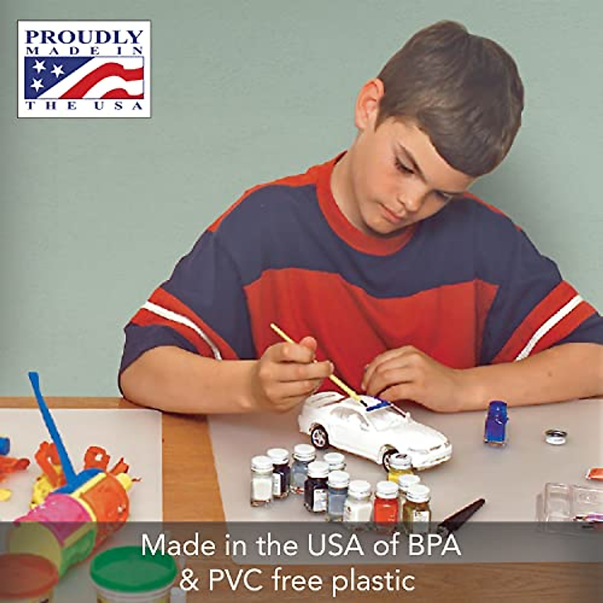 Cut N' Funnel Large Craft Mat for Crafts with the Kids 24" by 18", Made in the USA of BPA Free Smooth Flexible Plastic, Protects Surfaces, Easy Clean Up