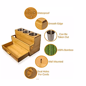 Sol-Eco hot Tools Organizer with Drawer, Hair Tool Organizer for Bathroom, Kitchen and Makeup,Hair Organizer Storage Perfect for Storing Blow Dryer, Straightener and Brush