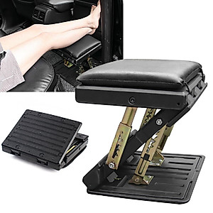 Car Footrest, Foot Rest Stool Ergonomic Adjustable Height Under Desk/Car Comfortable Footrest Business Trip Ottoman Stool Black