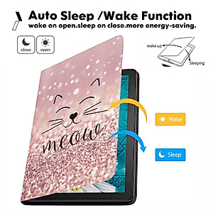 stmedazm Case for Samsung Galaxy Tab A8 10.5 Inch 2022 Tablet [SM-X200/X205/X207], Slim PU Leather Case, Adjustable Stand with Auto Wake/Sleep - Cute Cat Face Smile Meow