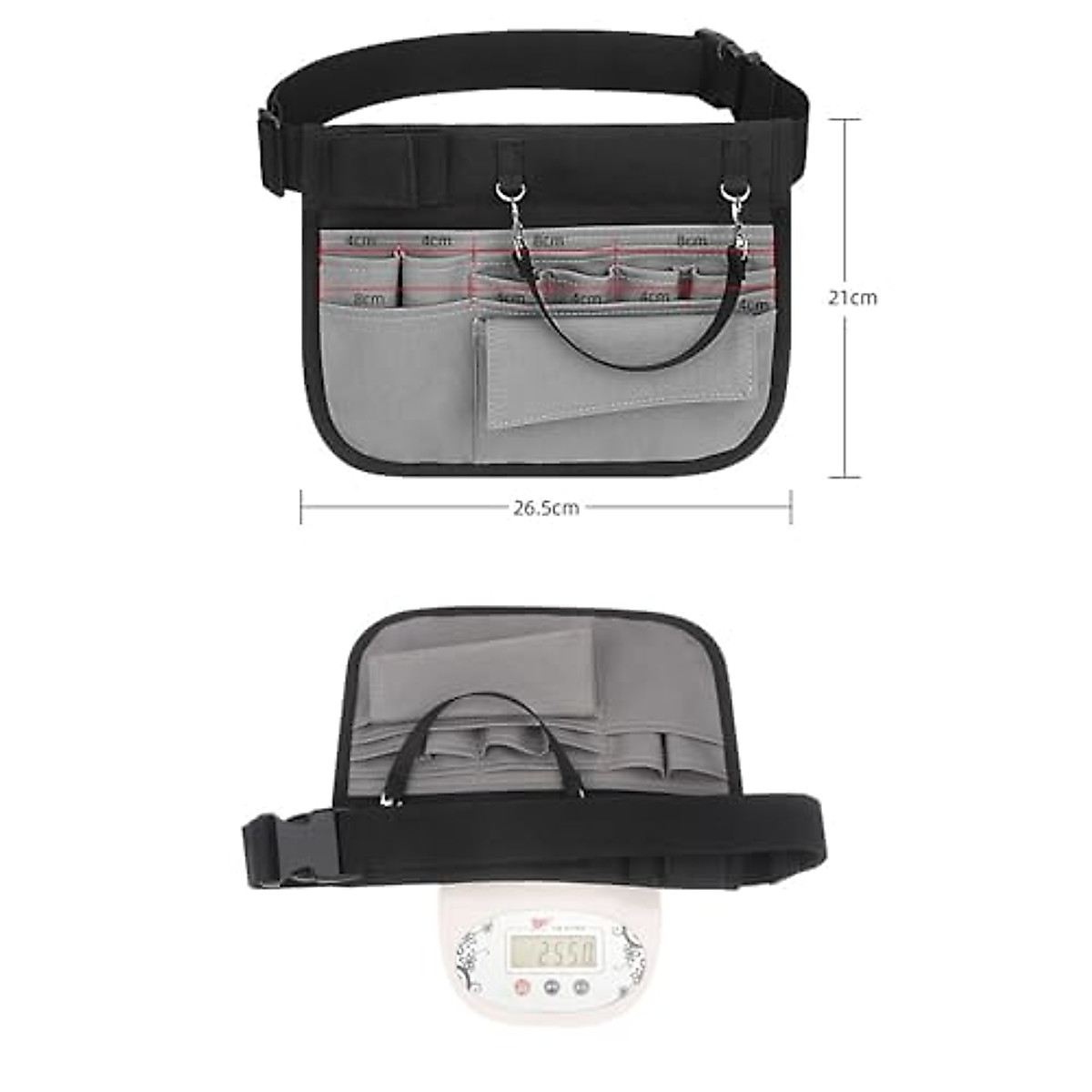 Nurse Waist Bag Large Capacity Multi Slot Waterproof 600D Oxford Cloth Belt Bag, Multi Grid Nursing Belt Bag with Pockets Practical Waist Bag for Pharmaceutical Supplies
