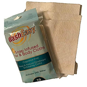 WASHEASY No Scent Hunting Wipes Soap Infused Hair and Body Cloths 10 pack Sheet Camping RV College Home Hunting Anywhere Use