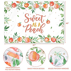 Vansolinne Sweet As A Peach Backdrop And Balloons Garland for Baby Shower one sweet peach Birthday Party Decorations Photography Background Little Peach Birthday Parties Cake Smash Photo Shoot