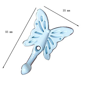 AOLZUNK 5 PCs White Color Butterfly Shaped Wall Hooks Wall Mounted Hanger for Hanging Towels Clothes Scarves Keys Bedroom Bathroom Kitchen Hat Coat