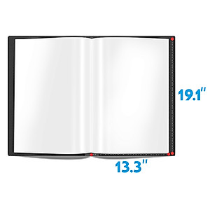 Presentation Book 40 Clear Pockets Sleeves Protectors Art Portfolio Clear Book for Artwork, Report Sheet, Letter (Can Accommodate 19.1 X 13.3inch)