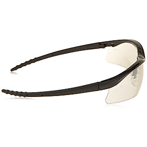 MCR Safety DL119AF Dallas Safety Glasses with Polished Black Frame and Indoor/Outdoor Clear Mirror Anti-Fog Lens