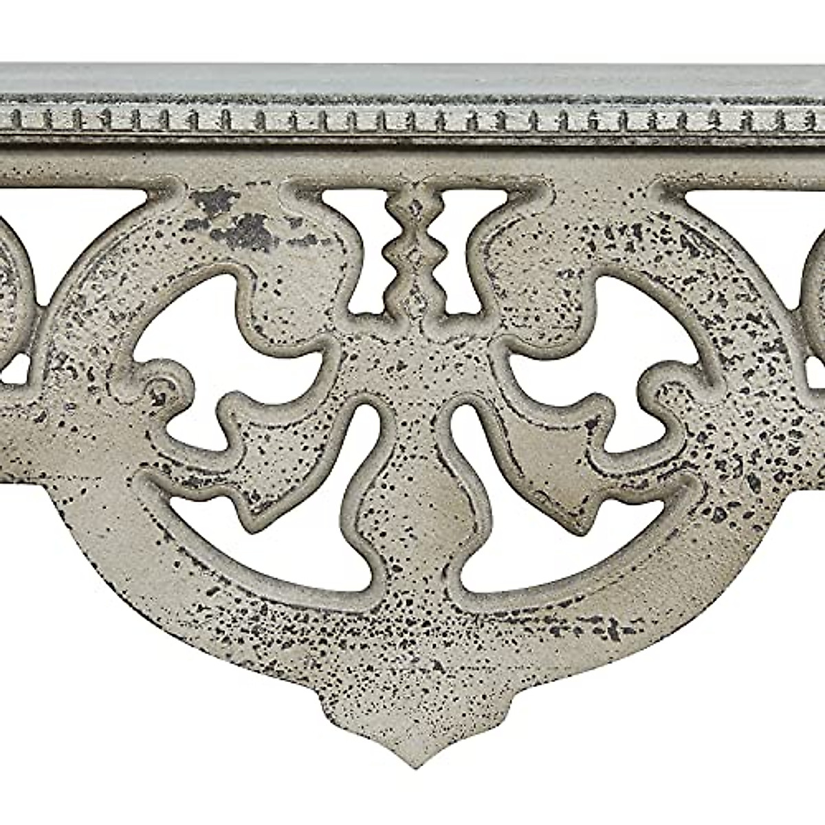 Deco 79 Wood Floral 1 Shelf Wall Shelf, 48" x 8" x 10", White