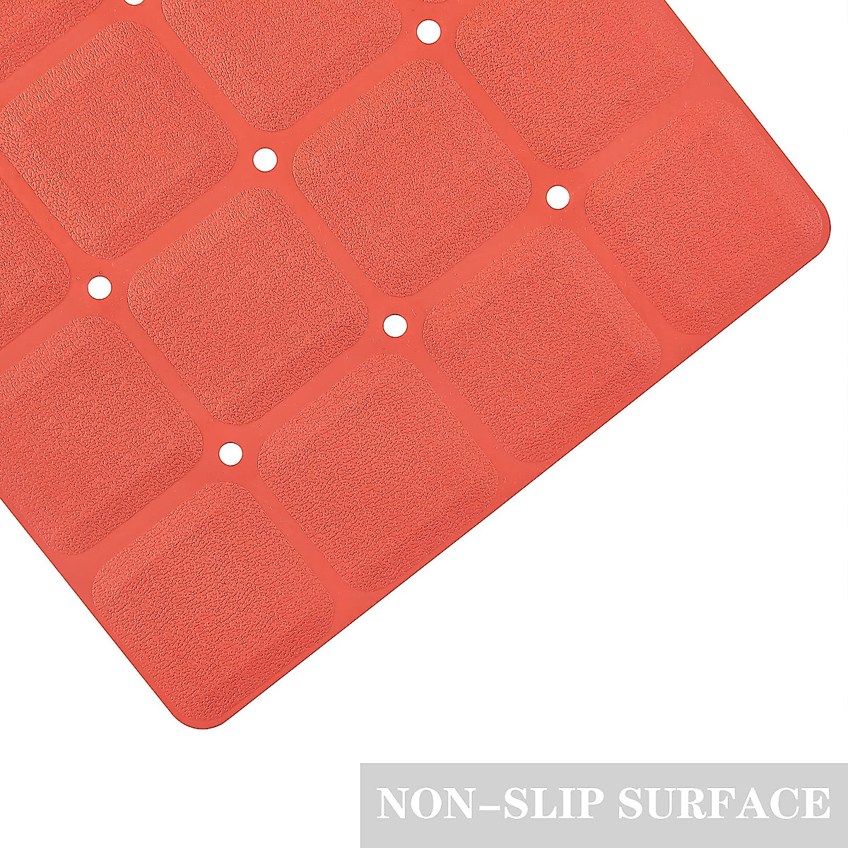 Webos Foldable Non Slip Silicon Bath Mat Bathtub mat Shower mats no Suction Cups for Textured Tub and Reglazed Tub(Foldable-Red, 28-inch x 14-inch)