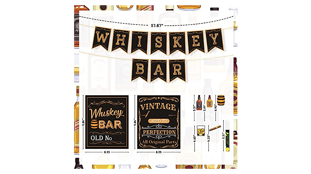 Whiskey Bar Decoration Kit for Unique Party Celebrations