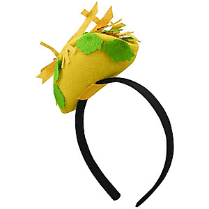 Nicky Bigs Novelties Mini Taco Hat Headband - Lightweight Festive Food Headband - Unisex Adult Cosplay Holiday Costume Accessory, Multi-color, One Size