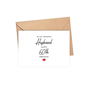 Emily gift To An Amazing Husband Happy 60Th Birthday - Husband Birthday Card 60 - Sixtieth Birthday Card - Husband 60Th