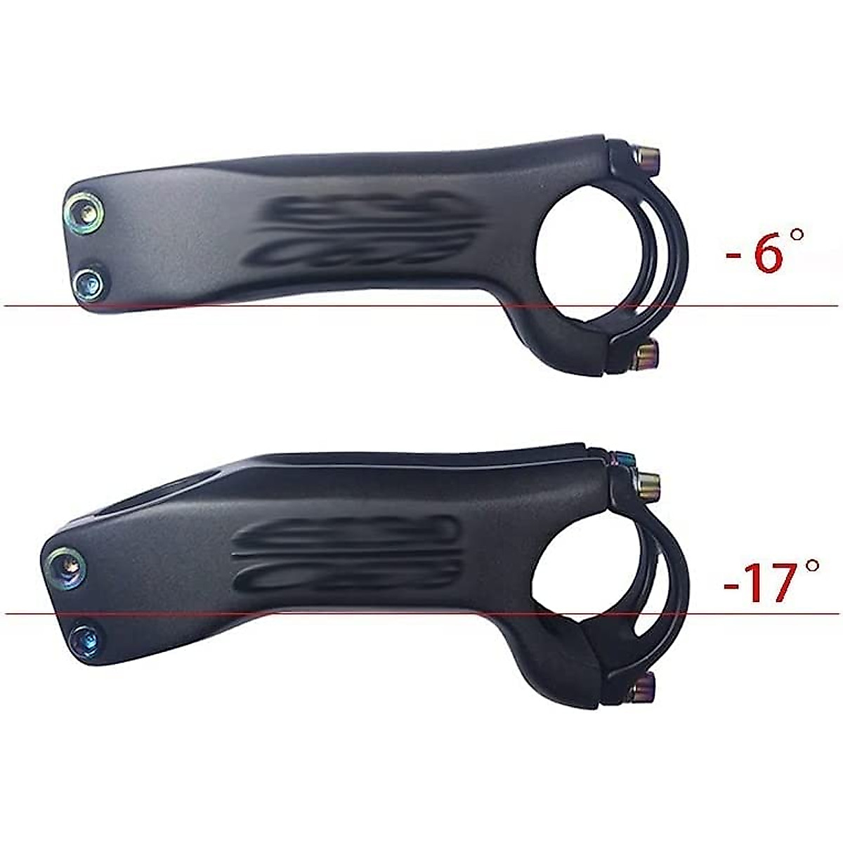 ZECHAO Carbon Mountain Bike Stem,6/17 Degree Bike Stem 31.8MM Road Bike Carbon Stem Positive and Negative Cycling Parts Bike Stem (Color : 6 Degree, Size : 90mm)