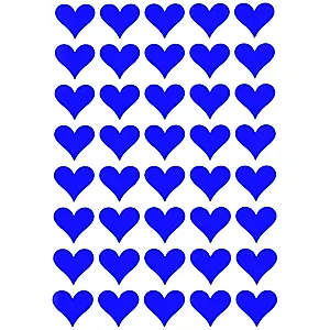 Royal Green 19MM (3/4") Hearts Sticker Envelope Seals Love Decorative Crafting and Scrapbooking Labels in Blue - 200 Pack