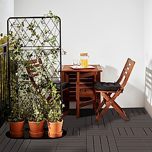 Domi Patio Deck Tiles, 12 x 12 inches Composite Interlocking Shed Floor, Four Slat Plastic Kennel Deck, 27 Pieces One Pack, Dark Grey