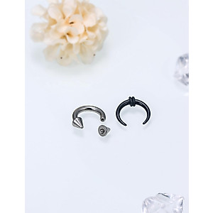 Tvalccoy Septum Stretching Kit 14g 12g 14 10g 8g 6g 4g 14 12 Gauge Big Nose Piercing Rings Stretched Jewelry for Women Men Acrylic Pincher Taper Surgical Steel Horseshoe Internally Threaded