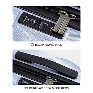 BAGSMART Carry On Luggage, PC Hardside Suitcase Airline Approved, 20 Inch Carryon Luggage with Spinner Wheels, Travel Luggage Hard Shell Lightweight Rolling Suitcases for Men Women (Purple)