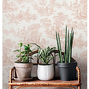 NextWall Chateau Toile Peel and Stick Wallpaper (Blush)