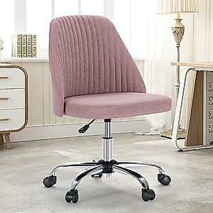 Home Office Chair - Armless Computer Desk Chair Adjustable Cute Modern Task Rolling Chair with Lumbar Support for Make Up,Small Space, Bed Room