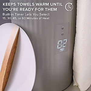 Live Fine Towel Warmer | Bucket Style Luxury Heater with LED Display, Adjustable Timer, Auto Shut-Off | Fits 40” x 70” Oversized Towel - Height 21.25 Inches and 12.9 Inches Wide