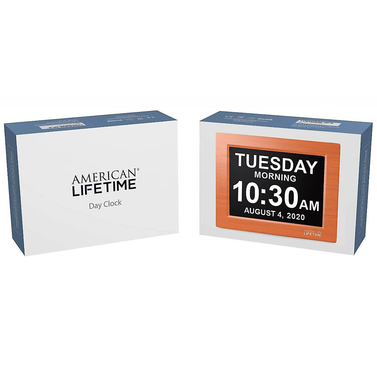 【New 2024】American Lifetime Dementia Clock Large Digital Clock for Seniors, Digital Clock Large Display with custom Alarms Clock with Day & Date for Elderly Large Number Digital Clock Brown Wood Color