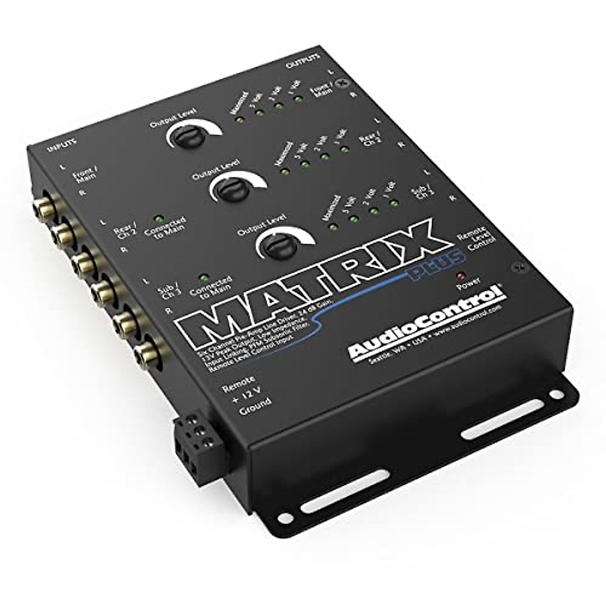 AudioControl Matrix Plus Black Six Channel Line Driver with Remote Level Control Input