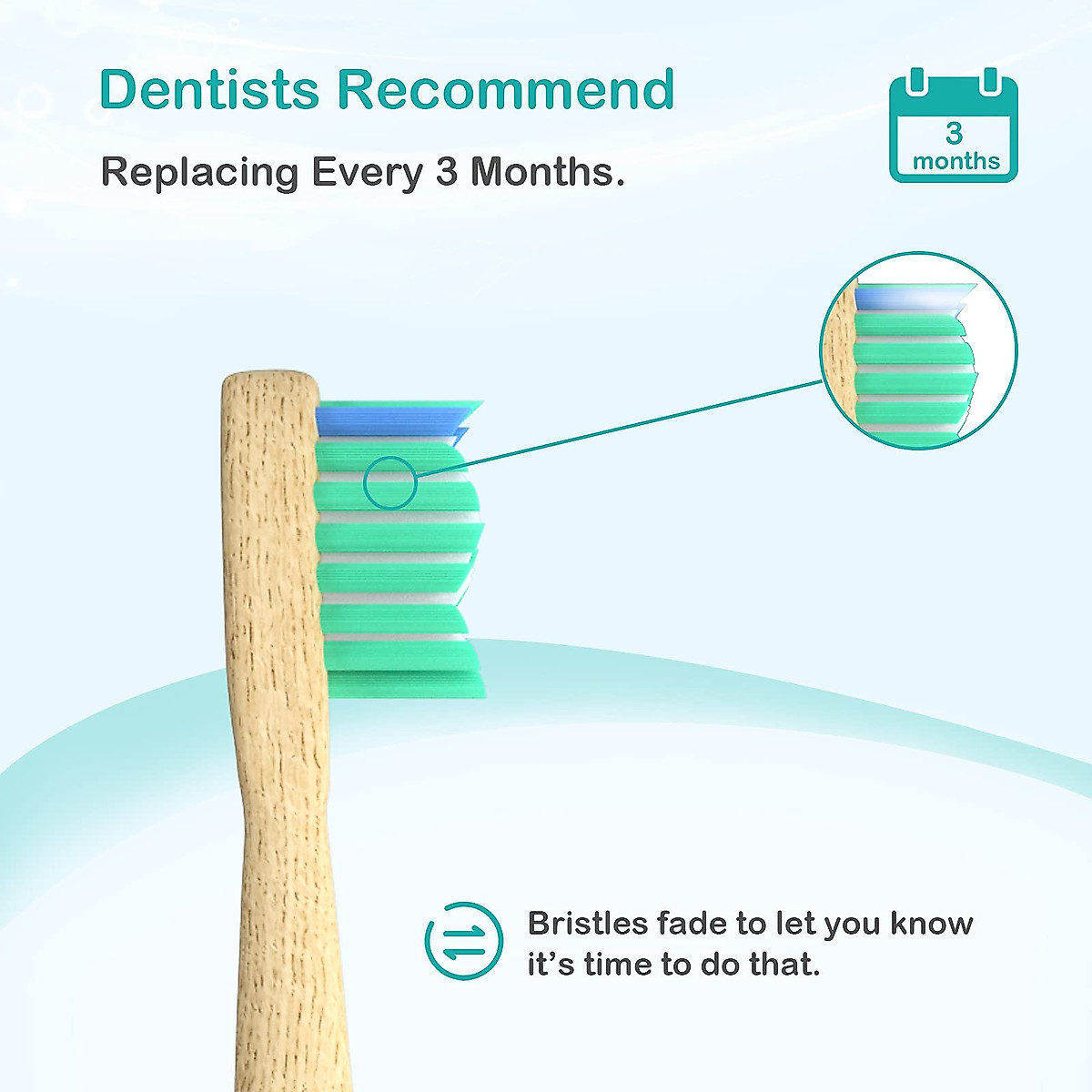 Bamboo Replacement Toothbrush Heads - FSC Certified and PETA Approved, 4 Count (Fits Most Philips Electric Toothbrushes)