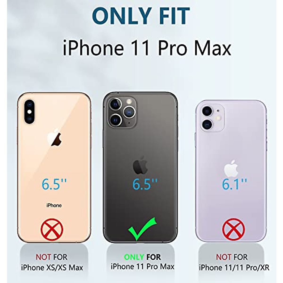 FNTCASE for iPhone 11 Pro-Max Case: Military Grade Drop & Shock Protection Cell Phone Cover with Kickstand & Slide | Rugged Protective Bumper Textured | Heavy Duty Protector(Blue)