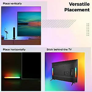Joyoolife Smart LED Light Bars, 16 Million Colors RGB Light Bars with 9 Scene Modes & Music Sync Modes, TV LED Backlights with APP Control & Remote Control for Gaming, Movie, PC, Room Decoration