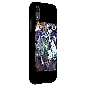 iPhone XR Wolf Winter Galaxy Planets Space Wolves Case