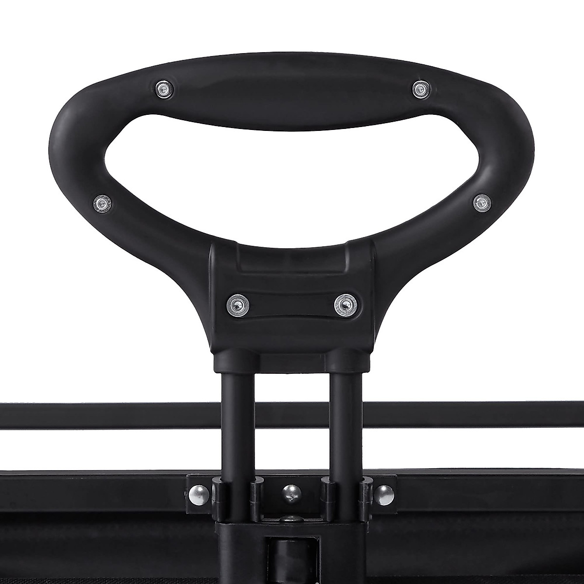 Seina 150 Pound Capacity Heavy Duty Steel Frame Collapsible Folding Outdoor Portable Utility Cart Wagon with All Terrain Plastic Wheels, Black