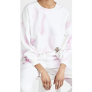 PAIGE Women's Lisbet Light Weight Relaxed Sweatshirt, Fuschia Multi, L