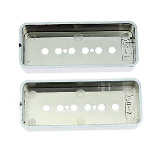 KAISH 2pcs Chrome 50mm Pole Plastic P90 Guitar Pickup Covers Soapbar Pickup Cover for Les Paul
