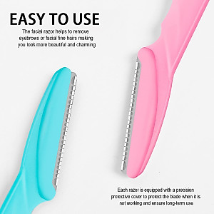 JORPETS 12 pcs Eyebrow Razor Trimmer, face Razor Eye Razor, dermaplaning Razor Blades Beauty eyepow Shaper Razors Women