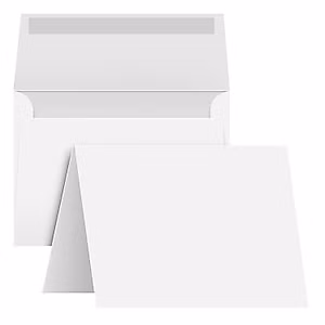 A1 Greeting Cards Set – 4 7/8 x 3 3/8" Blank White Cards and Envelopes – Perfect for Business, Thank You Cards, Wedding Invitations, Bridal Showers, Holidays, Birthdays and All Occasion – Set of 50