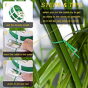 Praaest Twist Tie, 328 Feet (100m), Green Coated Garden Plant Ties with Cutter for Garden Plant Support, Multifunctional Wire Twine for Organizing Home, Office, Gardening, Vines, Flowers (1 Pack)