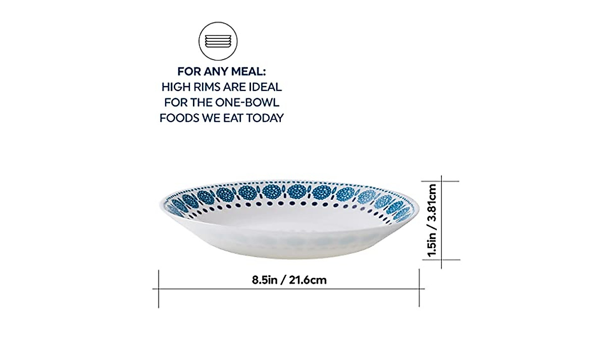 Corelle 12-Piece Dinnerware Set with Azure Medallion Design