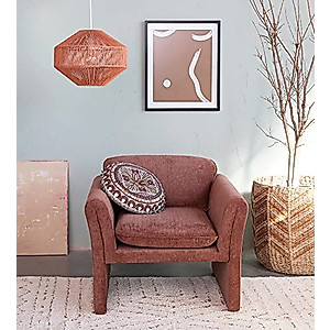 Bloomingville Round Cotton Embroidered Pom Trim Pillow, 16" L x 16" W x 1" H, Multicolor