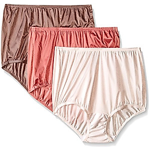 Vanity Fair Women's Perfectly Yours Ravissant Tailored Nylon Brief (Pack of 3),Assorted Colors,3X-Large/10