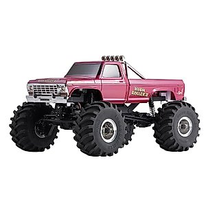 Helidirect FMS 1:24 FCX24 Max Smasher V2 Monster Truck RTR 4WD with G3 RC Transmitter and R3A Receiver - Remote Control Toy, RC Cars, RC Crawler, RC Monster Truck 1/24 (RED)