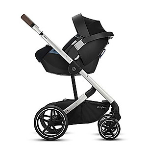 Cybex Balios S Lux Stroller FrontFacing or ParentFacing Seat Positions OneHand Fold Multiposition Recline Adjustable Leatherette Handlebar Infant Stroller for 6 Months+, Classic Beige