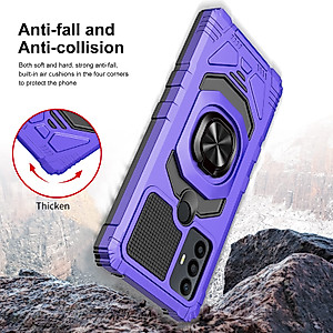 Ailiber for TCL 30 SE Phone Case, TCL 30 SE 2022 Case with Screen Protector, Ring Kickstand for Magnetic Car Mount Military Grade, Heavy Duty Shockproof Protective Cover for TCL 30 SE 6.52”-Purple