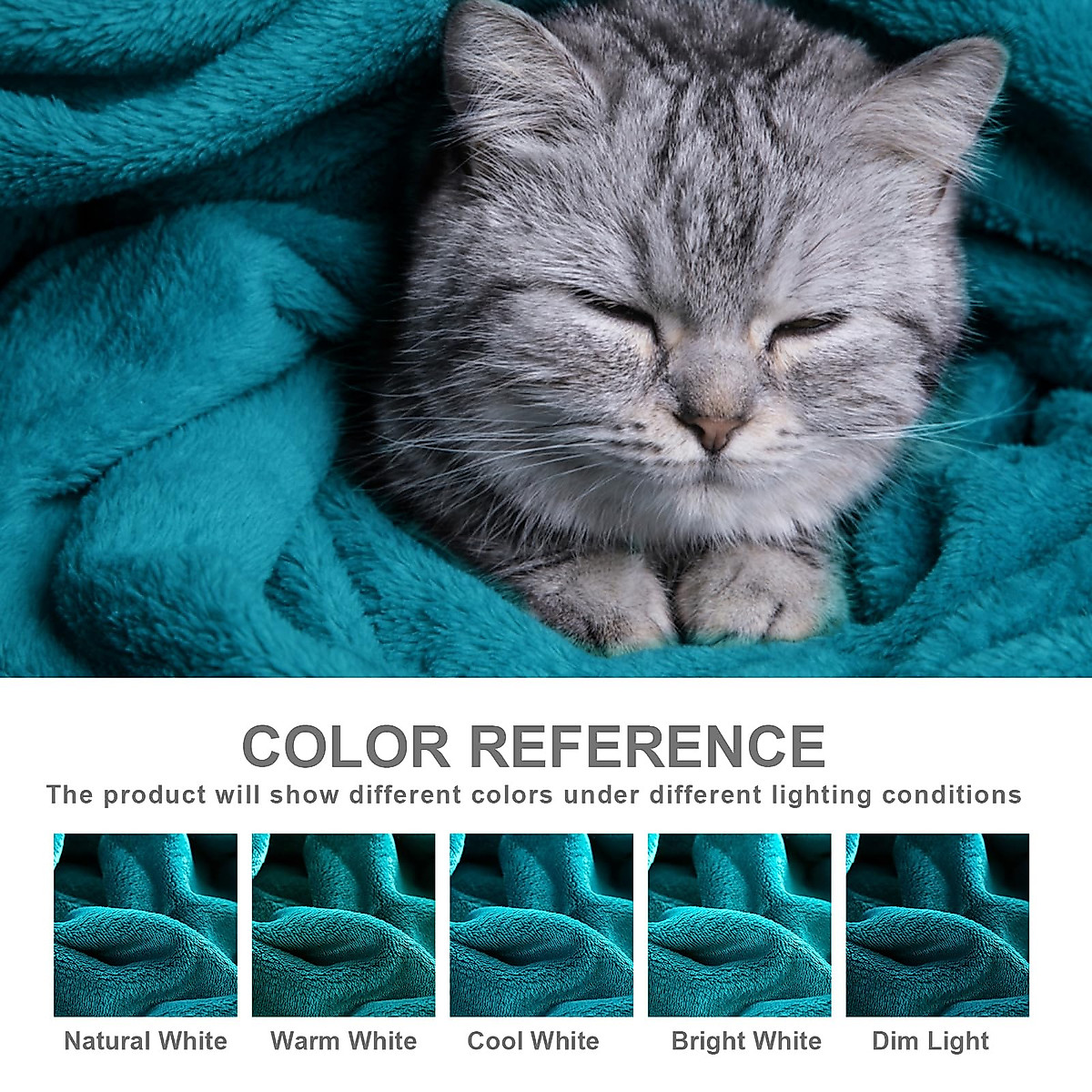 Hansleep Fleece King Size Blanket for Bed Teal, Super Soft Flannel Fuzzy King Size Blanket, Plush Cozy Blanket for All Seasons, Teal, King 90x108 Inches